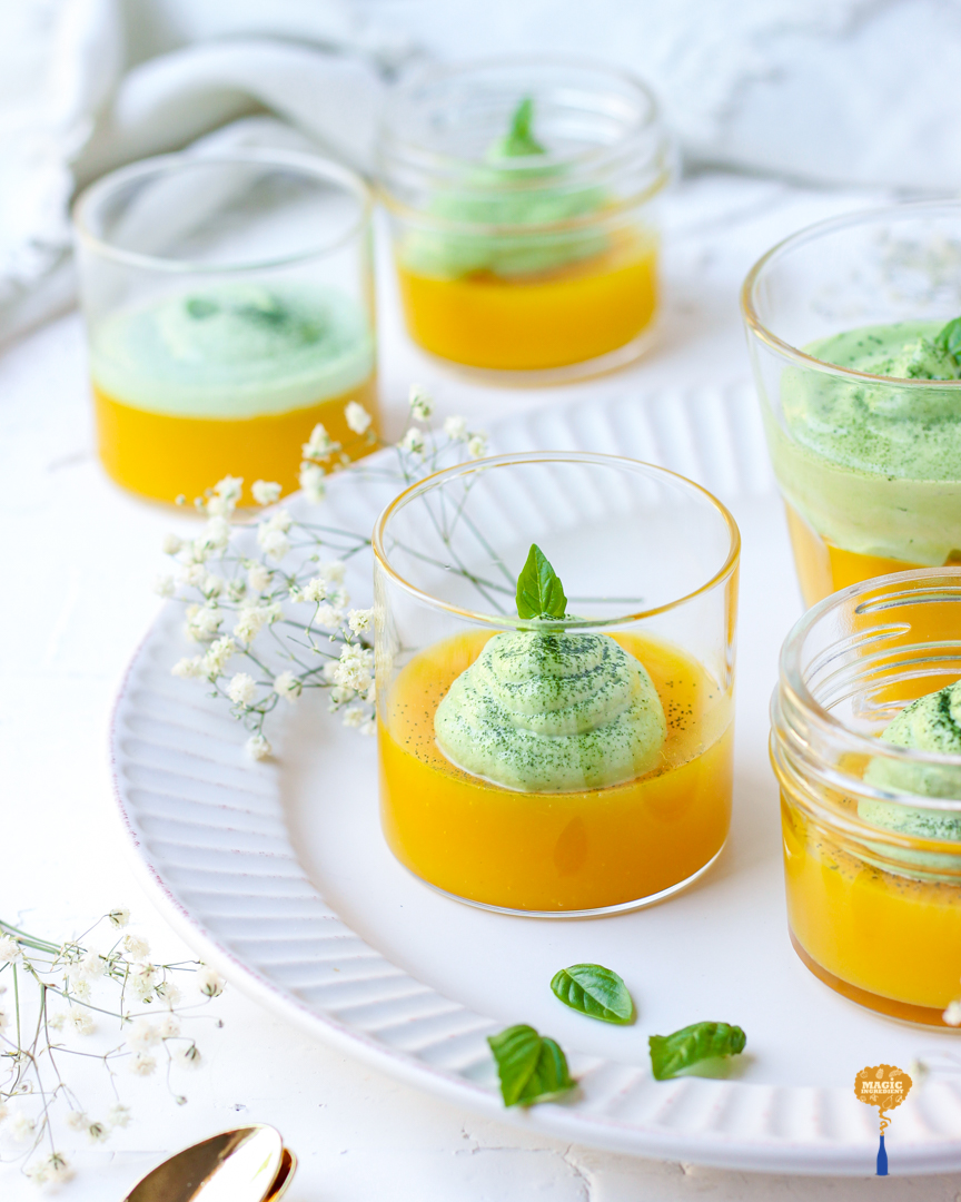 Mango jelly with matcha cream – Magic Ingredient
