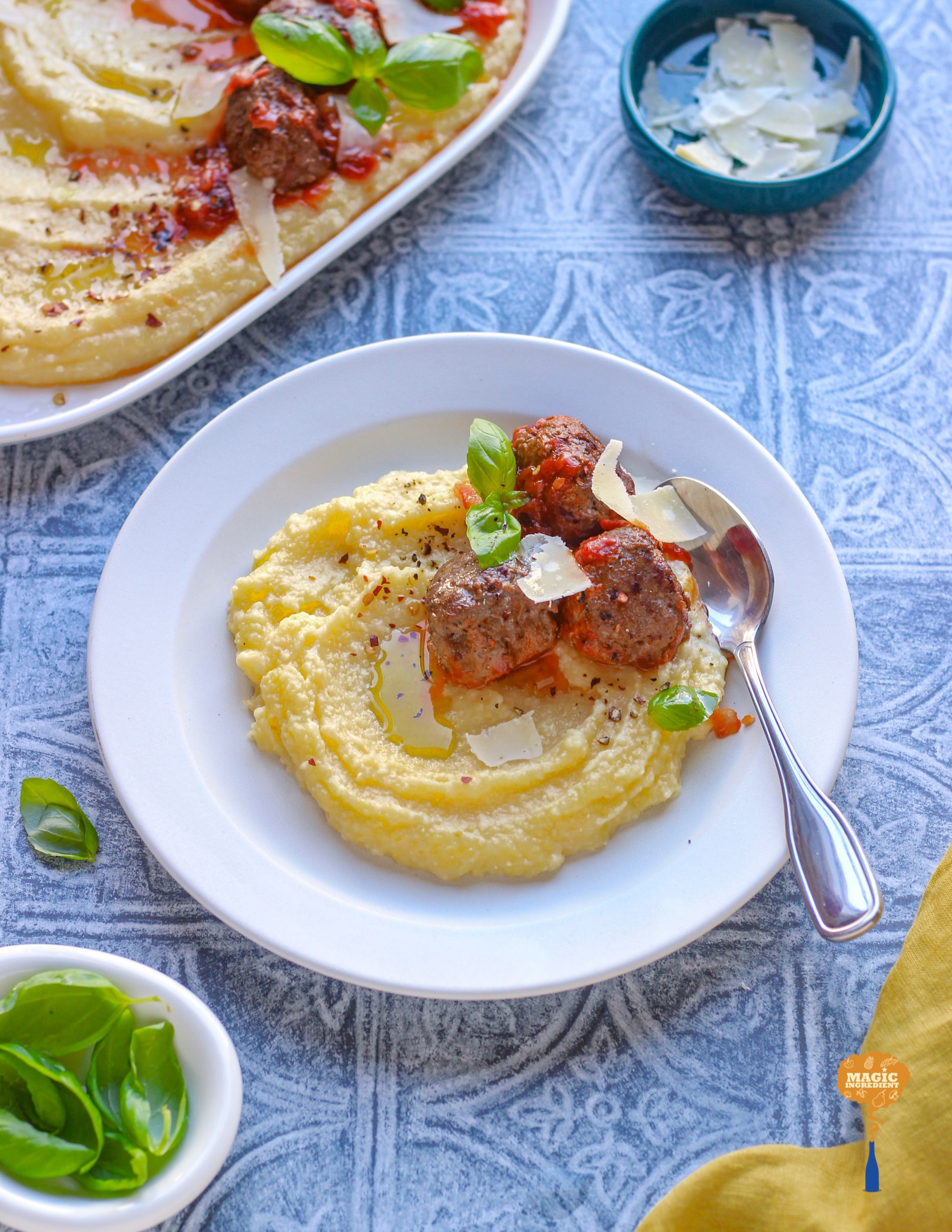 Creamy Polenta with meatballs: The Ultimate Comfort Food – Magic Ingredient